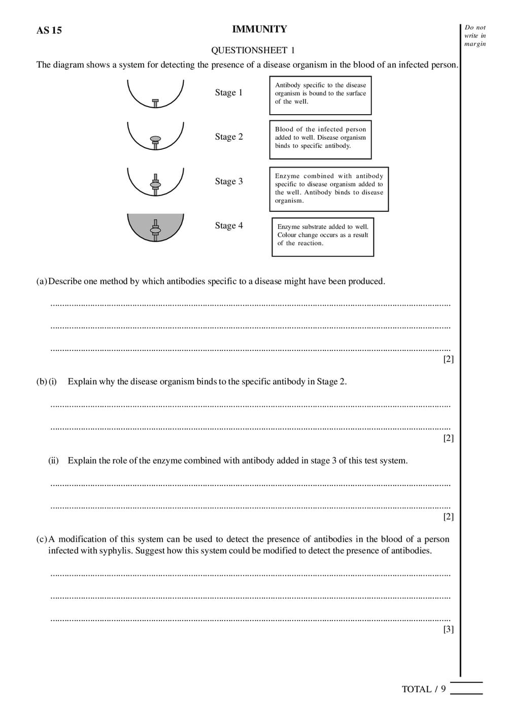 Immunity Questions A Level Curriculum Press